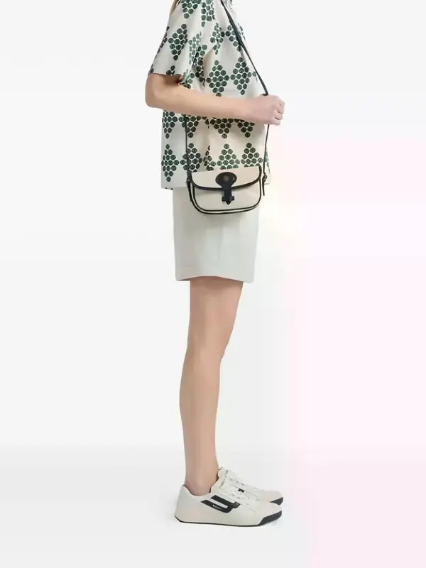 Bally Tennis Collection Perforated Leather Cross Body Bag