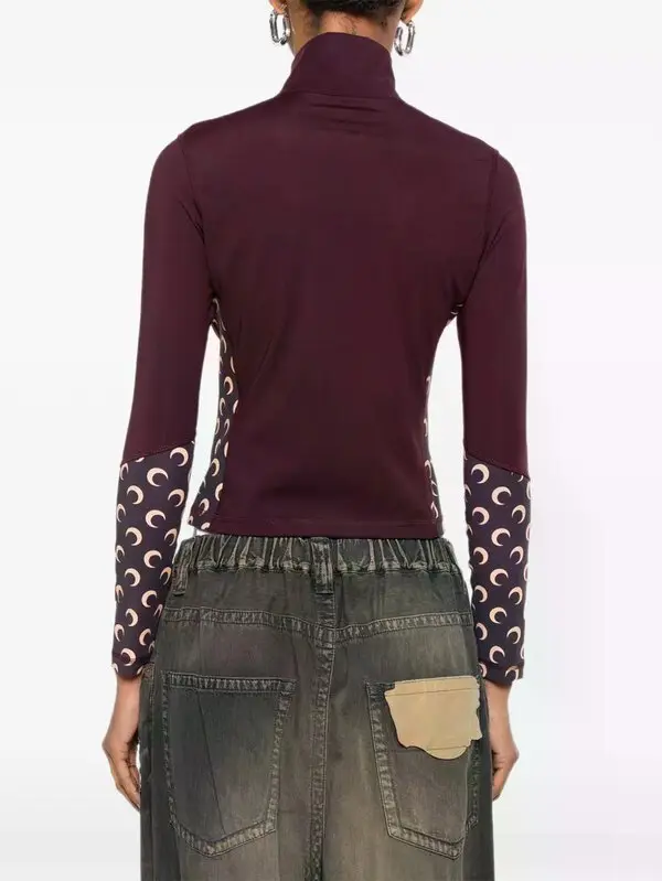 MARINE SERRE Moon Print Panelled High Neck Top
