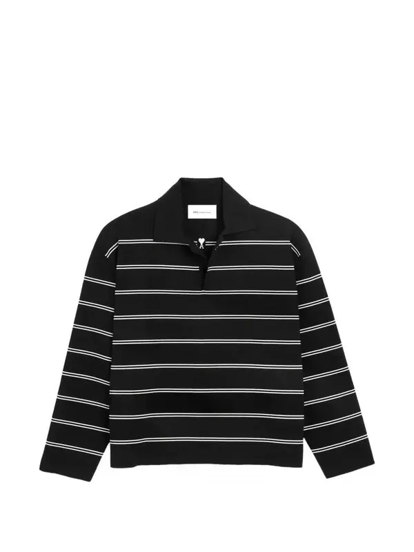 AMI Paris Striped Cotton Polo