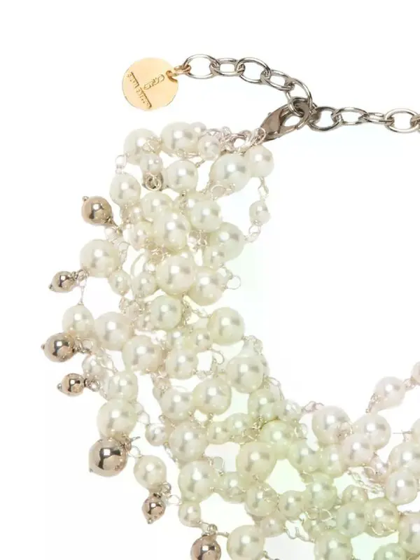 SILVIA GNECCHI Faux-pearl Embellished Multi-strand Necklace