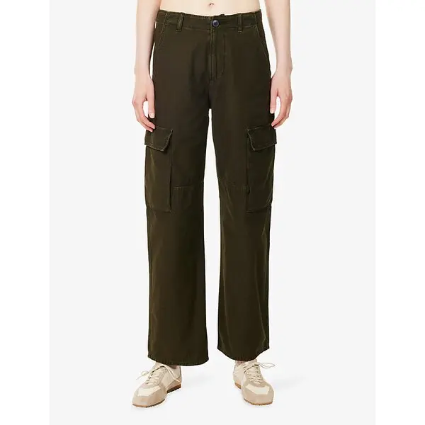 Citizens Of Humanity Esme Cargo Cotton Trousers - Moss