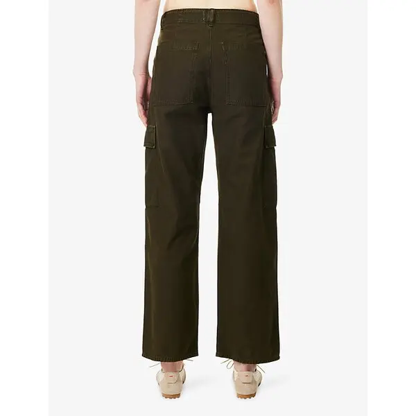 Citizens Of Humanity Esme Cargo Cotton Trousers - Moss