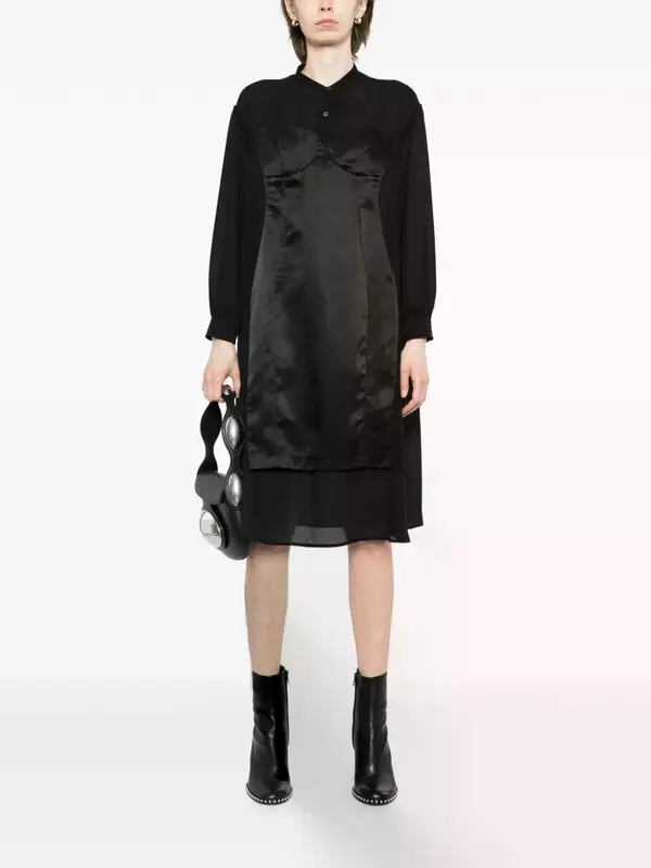 Undercover Satin-panelled Layered Dress