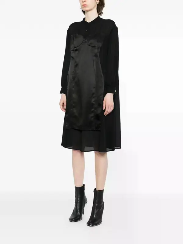 Undercover Satin-panelled Layered Dress