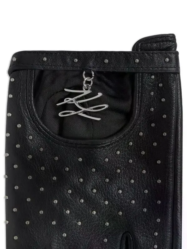Karl Lagerfeld Studded Fingerless Gloves