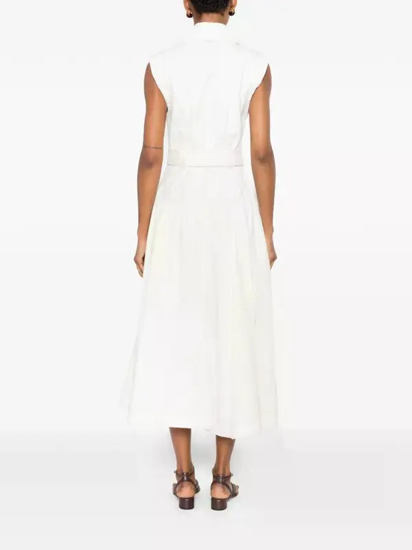 Aje Sleeveless Belted Denim Midi Dress
