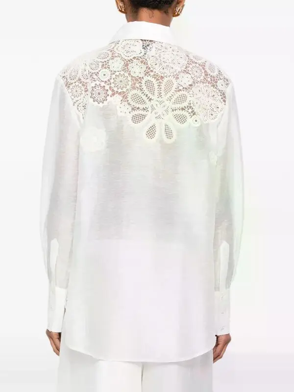 Aje Gia Embroidered Sheer Shirt