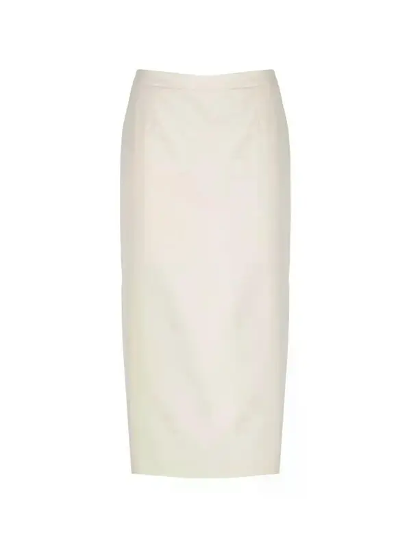 PT TORINO High-waisted Skirt With Rear Slit - Neutrals