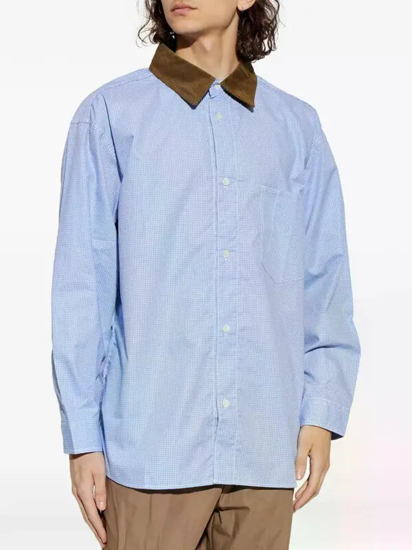 Comme Des Garçons Corduroy-collar Checked Shirt