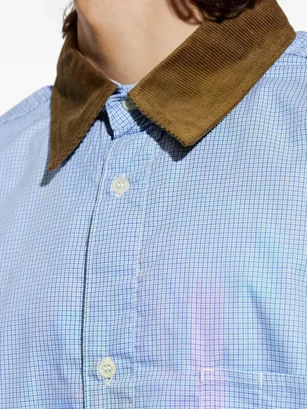 Comme Des Garçons Corduroy-collar Checked Shirt
