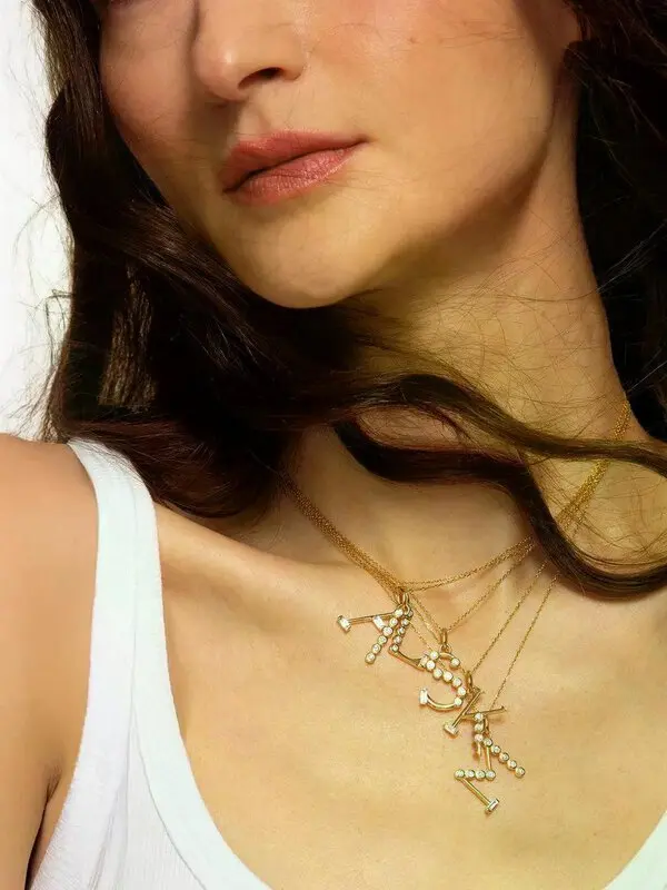 Monica Rich Kosann 18k Yellow Diamond Initial 'm' Necklace - Gold