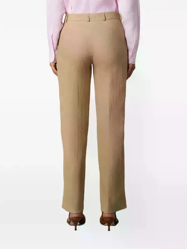 Brooks Brothers Wide-leg Tailored Trousers In Sand Linen