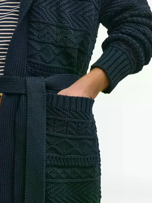 Brooks Brothers Textured Cotton Shawl Collar Cardigan