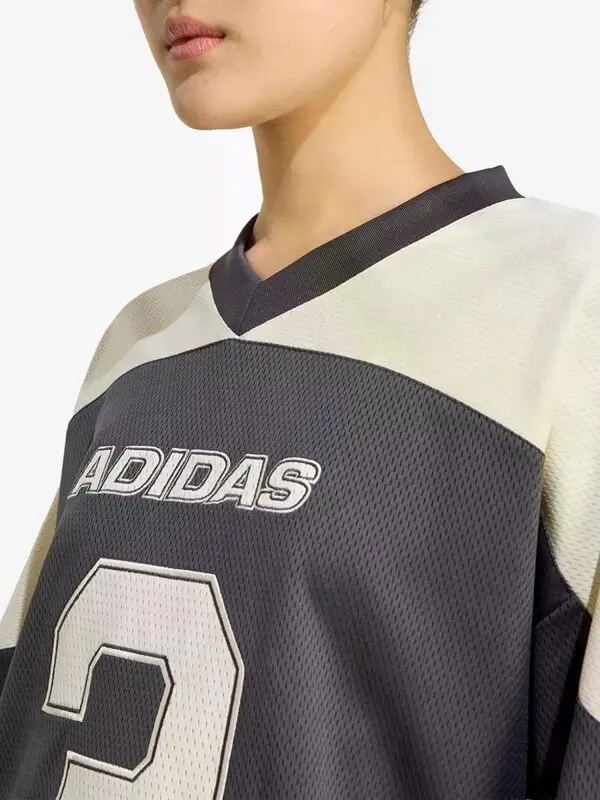 Adidas Logo Print V-neck T-shirt Mini Dress