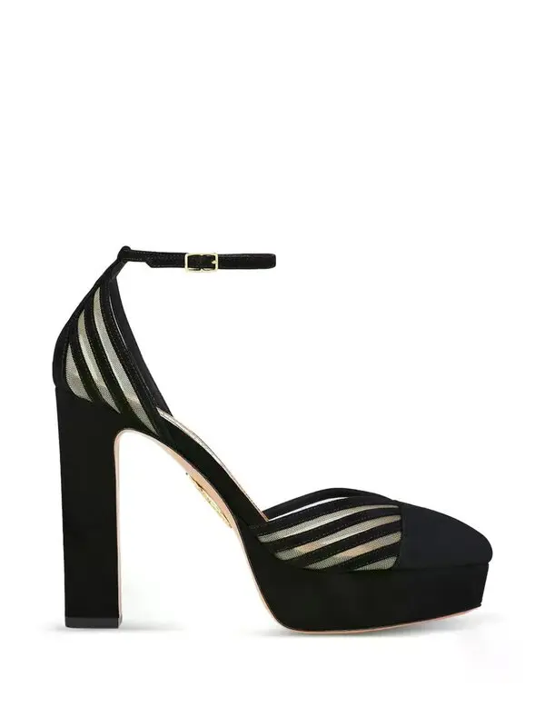 AQUAZZURA Alana Plateau Suede Heeled Pumps