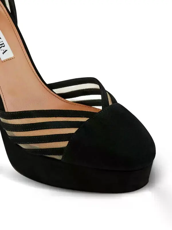 AQUAZZURA Alana Plateau Suede Heeled Pumps
