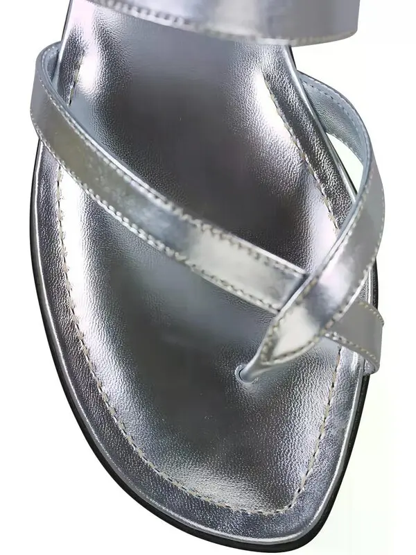 Manolo Blahnik Metallic Effect Toe-strap Sandals