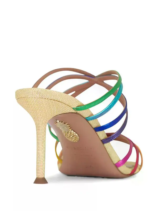 AQUAZZURA Metallic Strappy Sandals