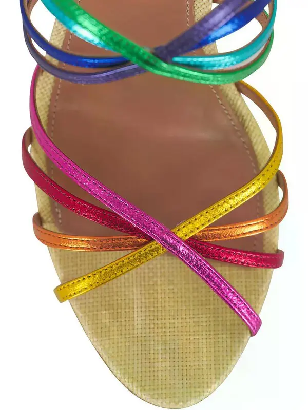 AQUAZZURA Metallic Strappy Sandals