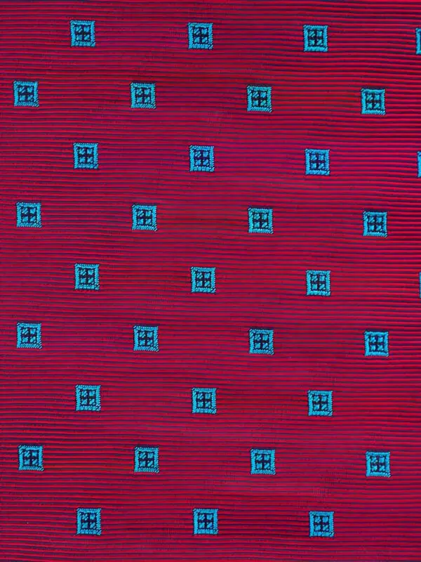 Kiton Geometric Print Silk Neck Tie - Red