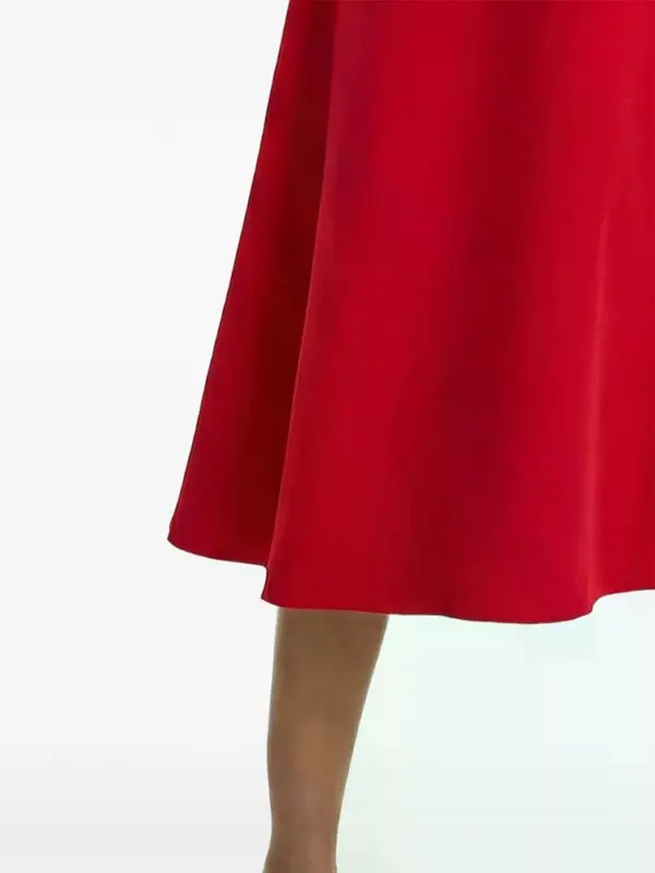 MOOS STUDIO Off-shoulder A-line Midi Dress - Red