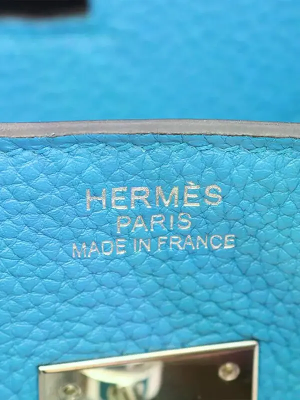 Hermès 35cm Togo Birkin Retourne Handbag - Blue