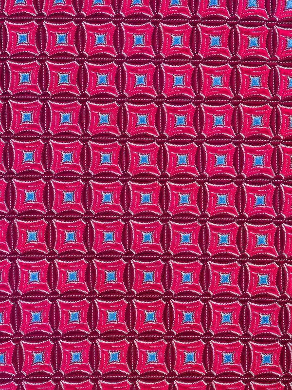 Kiton Geometric Pattern Silk Neck Tie - Red