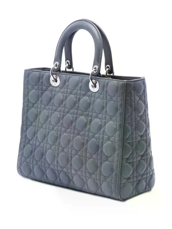 Dior Lambskin Cannage Lady Satchel - Grey