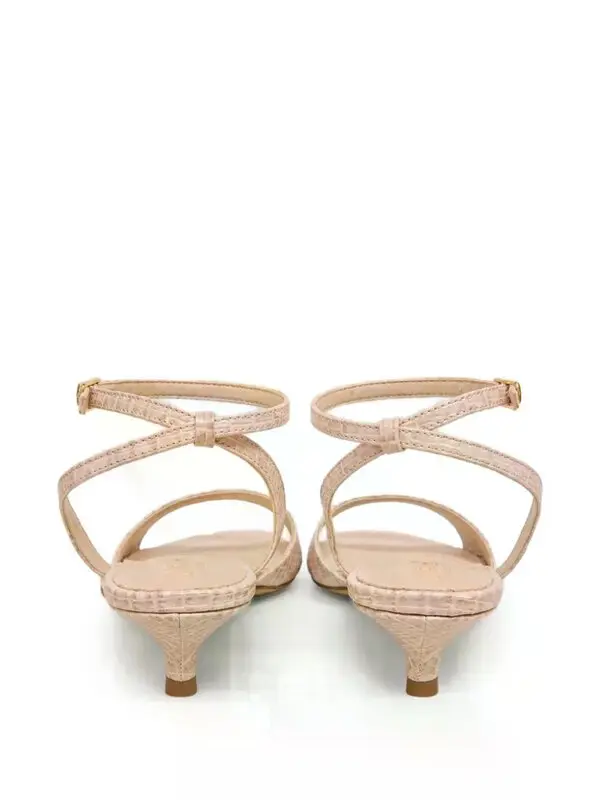 POCHE PARIS Croc-effect Ankle-strap Sandals