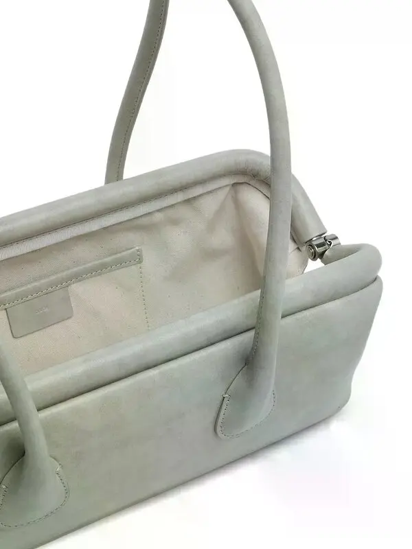 OSOI Boat Wide Leather Shoulder Bag - Grey