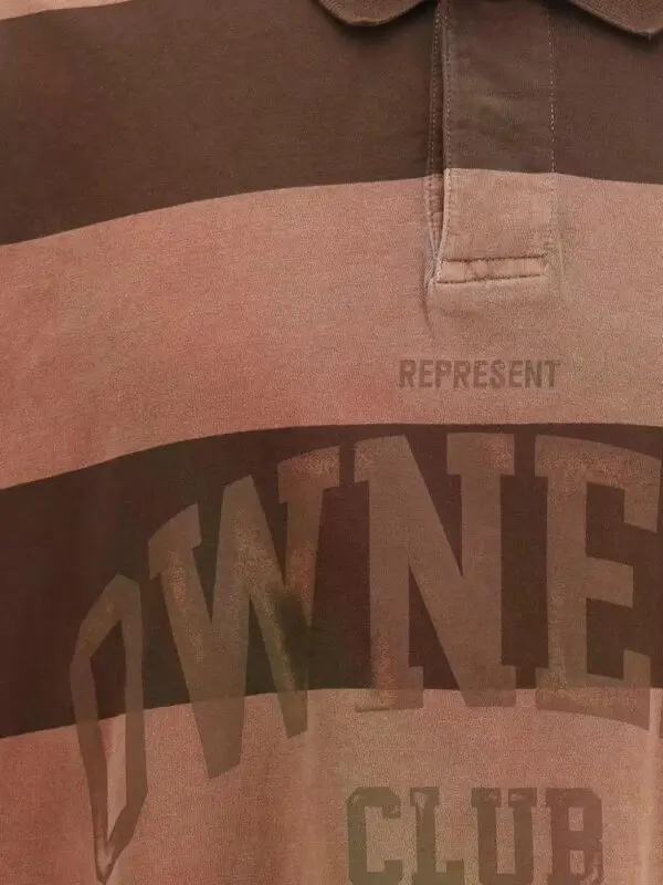 REPRESENT Owners Club Striped Polo Shirt - Brown