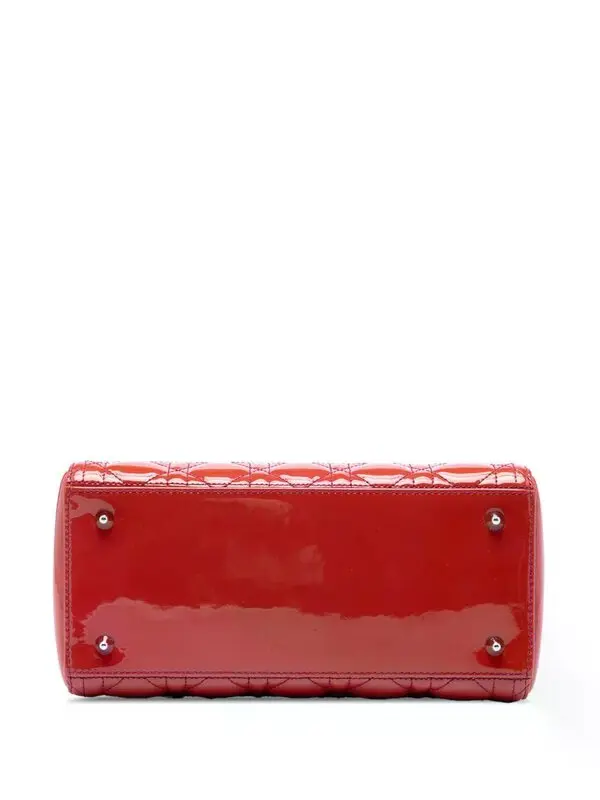 Dior Patent Cannage Lady Satchel - Red