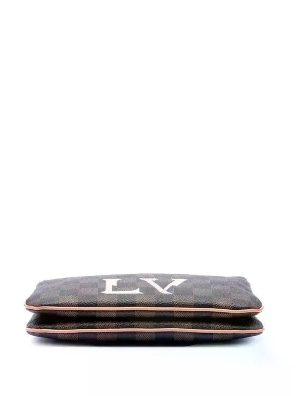 LOUIS VUITTON Damier Ebene Pochette Double Zip Crossbody Bag