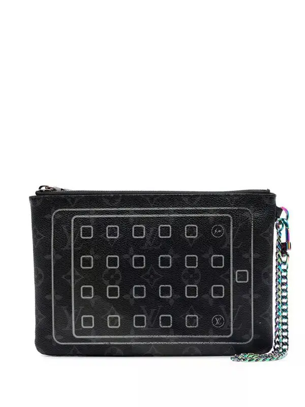 LOUIS VUITTON 2017 Monogram Eclipse Flash Fragment Ipad Case Clutch Bag