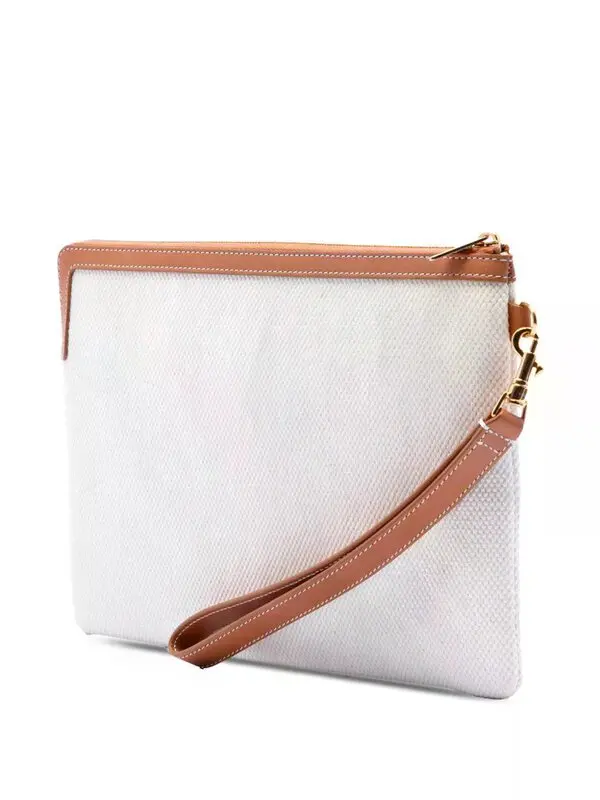 Celine Large Canvas Logo Pouch Clutch Bag