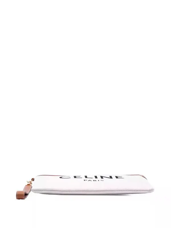 Celine Large Canvas Logo Pouch Clutch Bag