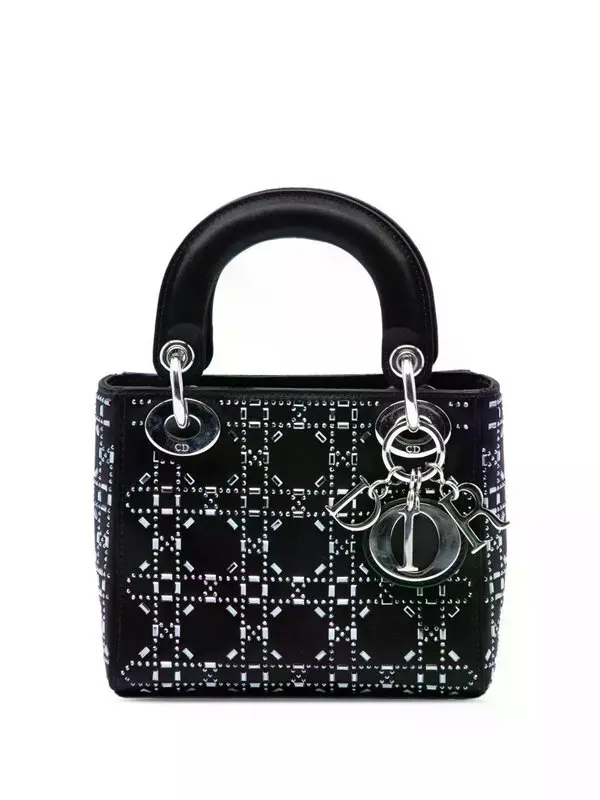 Dior Mini Lady Satchel With Cannage Strass Embellishments