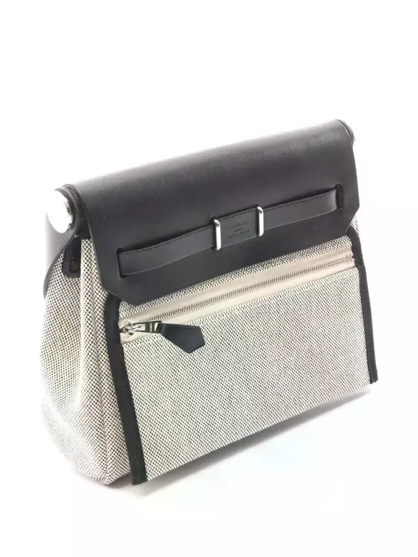 Hermès Military Toile And Vache Hunter Herbag Zip 20 Crossbody Bag - Grey