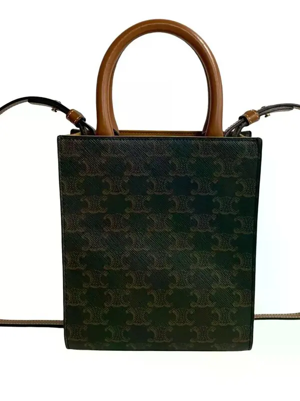 Celine Vertical Cabas Satchel In Coated Canvas