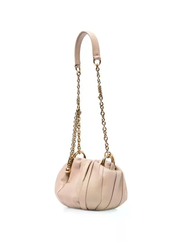 Chloé Plissé Leather Shoulder Bag - Neutrals