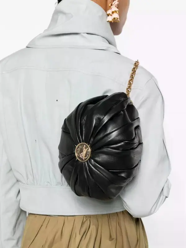 Chloé Plissé Pleated Shoulder Bag - Black
