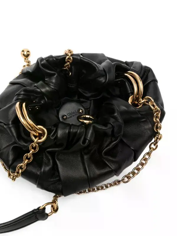 Chloé Plissé Pleated Shoulder Bag - Black