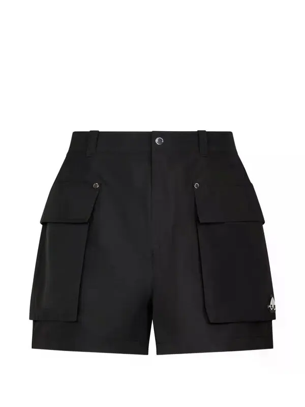 Moose Knuckles Logo Plaque Cargo Shorts - Black