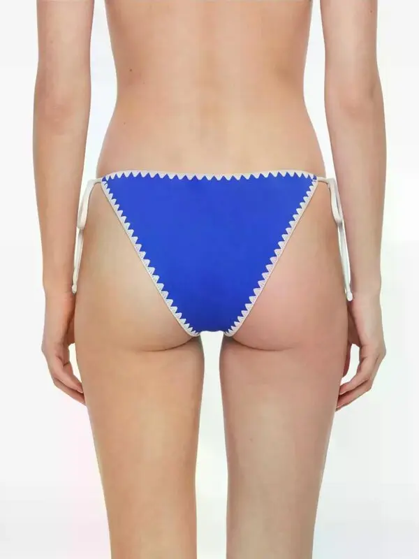 LESLIE AMON Crochet-trim Bikini Bottom - Blue
