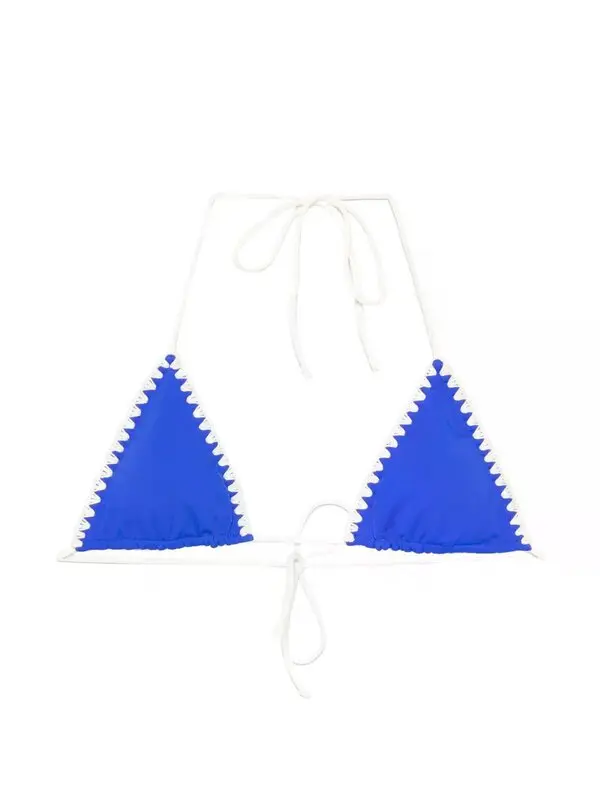 LESLIE AMON Lucy Whipstitch Bikini Top - Blue