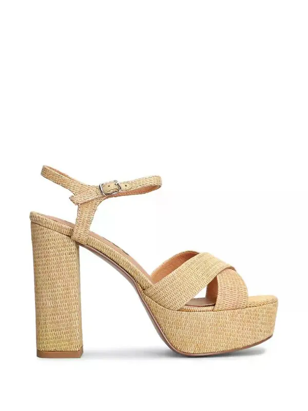 BIBI LOU Primrose Woven Platform Sandals - Neutrals