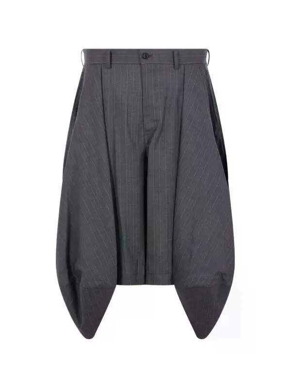 Comme Des Garçons Draped Pinstripe Trousers - Grey