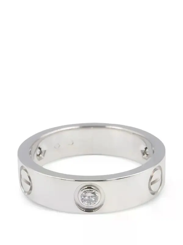 Cartier 18kt White Gold Diamond Love Ring - Silver