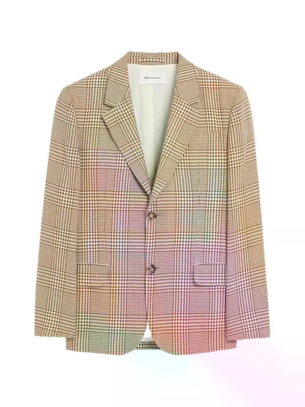 AMI Paris Wool Prince Of Wales Straight Jacket