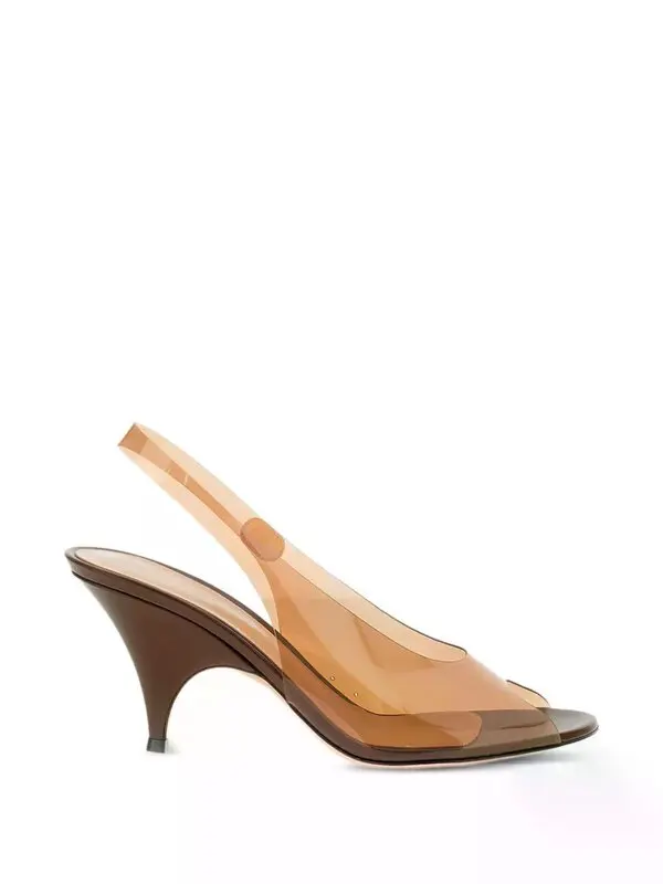 GIANVITO ROSSI Transparent Slingback Sandals - Brown